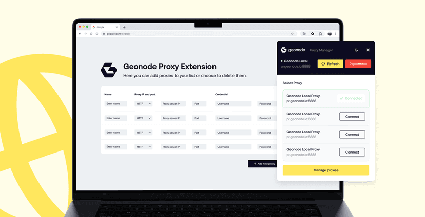Geonode proxy manager chrome extension